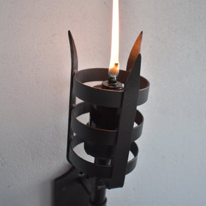 Medieval Forged Torch Lamp, Forged Oil Wall Lamp, Torch Oil Wall Sconce ...