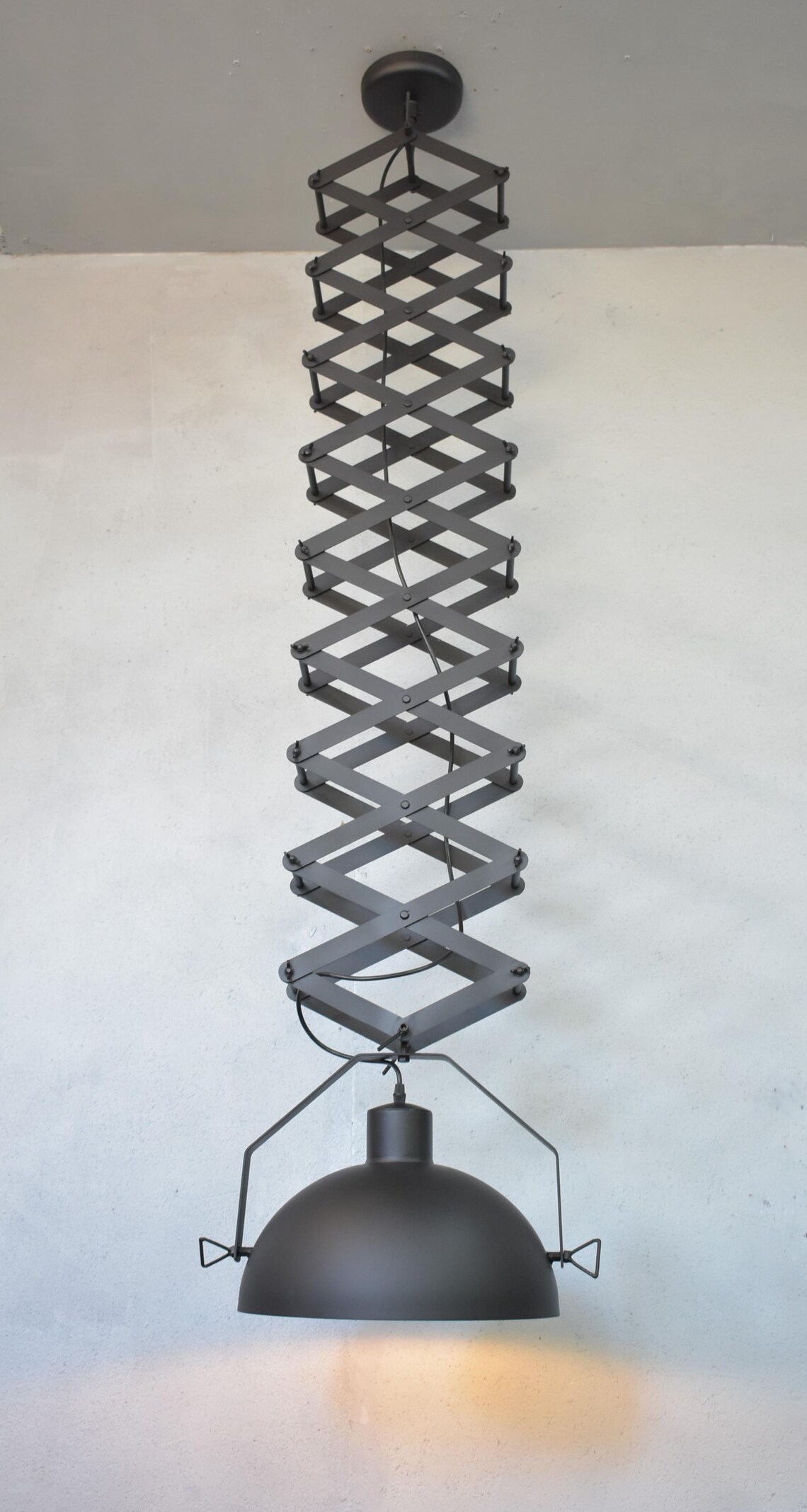 Large Scissor Pendant Lamp,industrial Hanging Lamp,accordion Light - Etsy