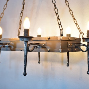 Forged Iron Medieval Chandelier: Six-light Rustic Lighting - Etsy