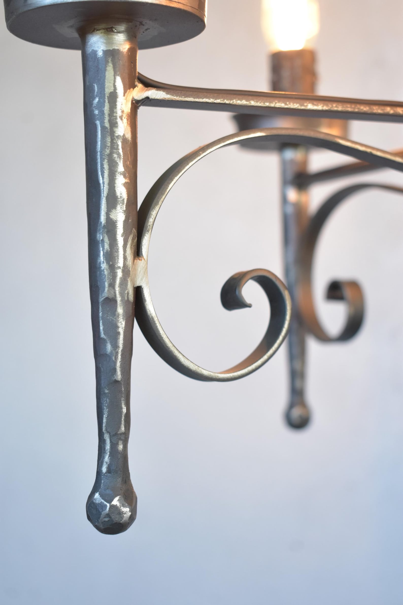 Wrought Iron and Wood Rustic Chandelier - Etsy