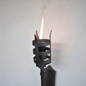 Medieval Forged Torch Lamp, Forged Oil Wall Lamp, Torch Oil Wall Sconce ...