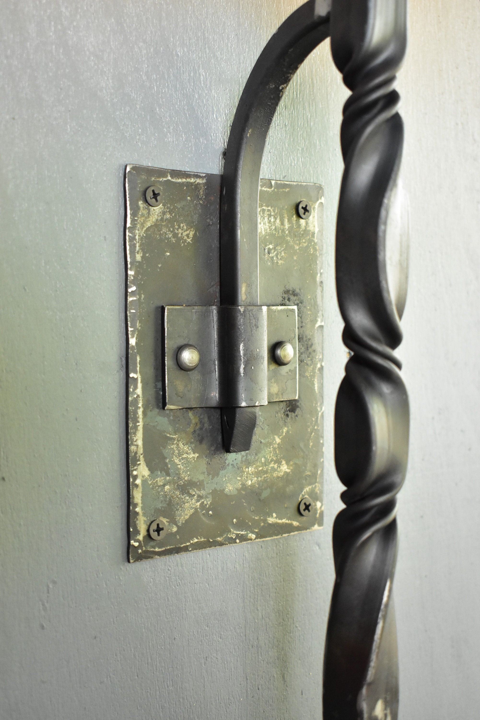 Hand Forged Torch Sconce,wrought Iron Torch Wall Lamp,medieval Sconce ...