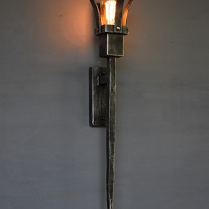 Medieval Wall Sconce,wall Mounted Torch Light,wrought Iron Lamp - Etsy
