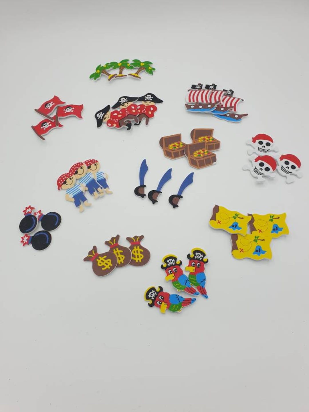 Foam Rubber Stickers Pirates Children's Birthday Self-adhesive 36 ...