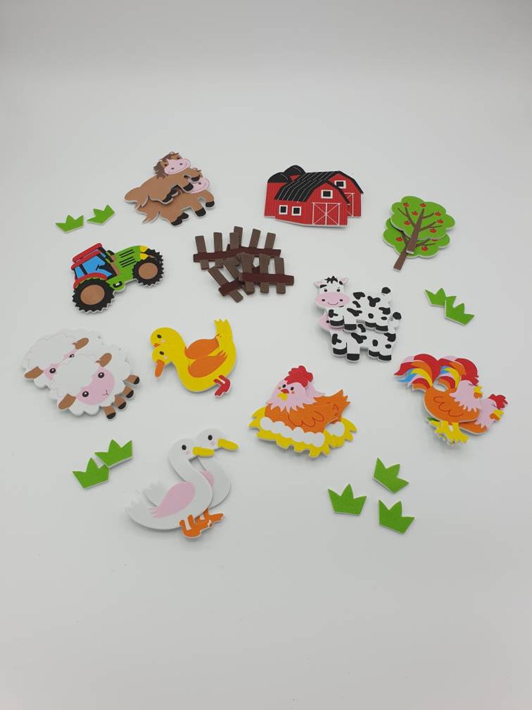 Foam Rubber Stickers Farm Animals Tractor Self-adhesive 29 Pieces - Etsy