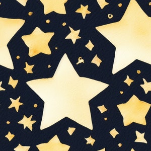 Gold Star Digital Paper, Seamless Celestial Textures, Printable ...