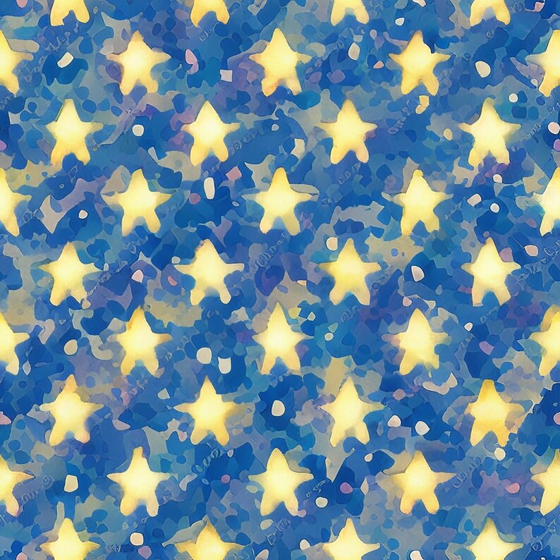 Gold Star Digital Paper, Seamless Celestial Textures, Printable ...