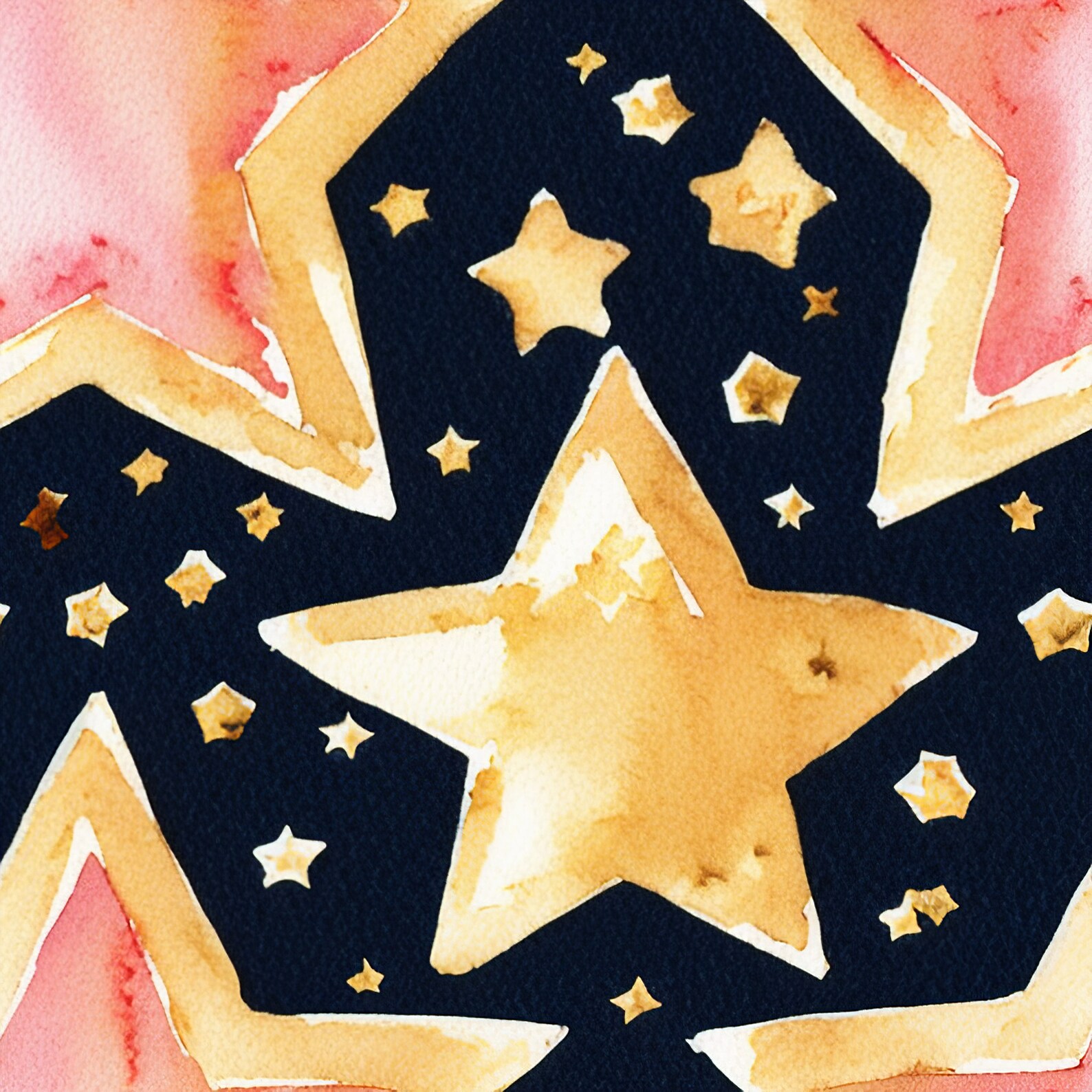 Gold Star Digital Paper, Seamless Celestial Textures, Printable ...