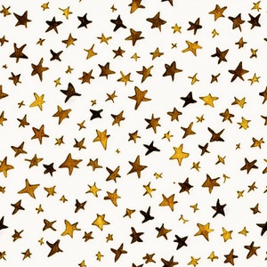 Gold Star Digital Paper, Seamless Celestial Textures, Printable ...