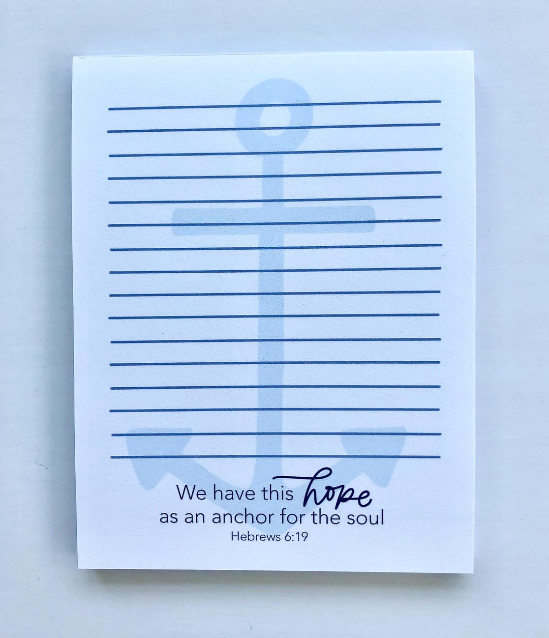 Hope Anchor Christian Notepad | Scripture Anchor Note Pad ...