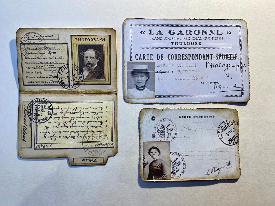 Vintage Identification Cards - Etsy