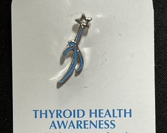 Large Flat Pink ,purple & Teal Ribbon Pins for Thyroid Cancer Awareness ...