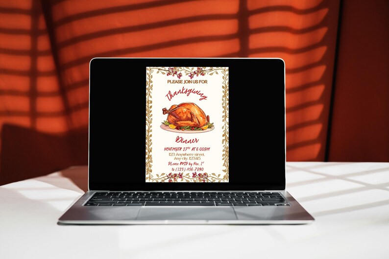Thanksgiving Dinner Template Digital Download and 5x7 IN Print - Etsy