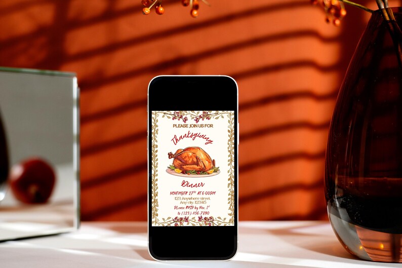 Thanksgiving Dinner Template Digital Download and 5x7 IN Print - Etsy