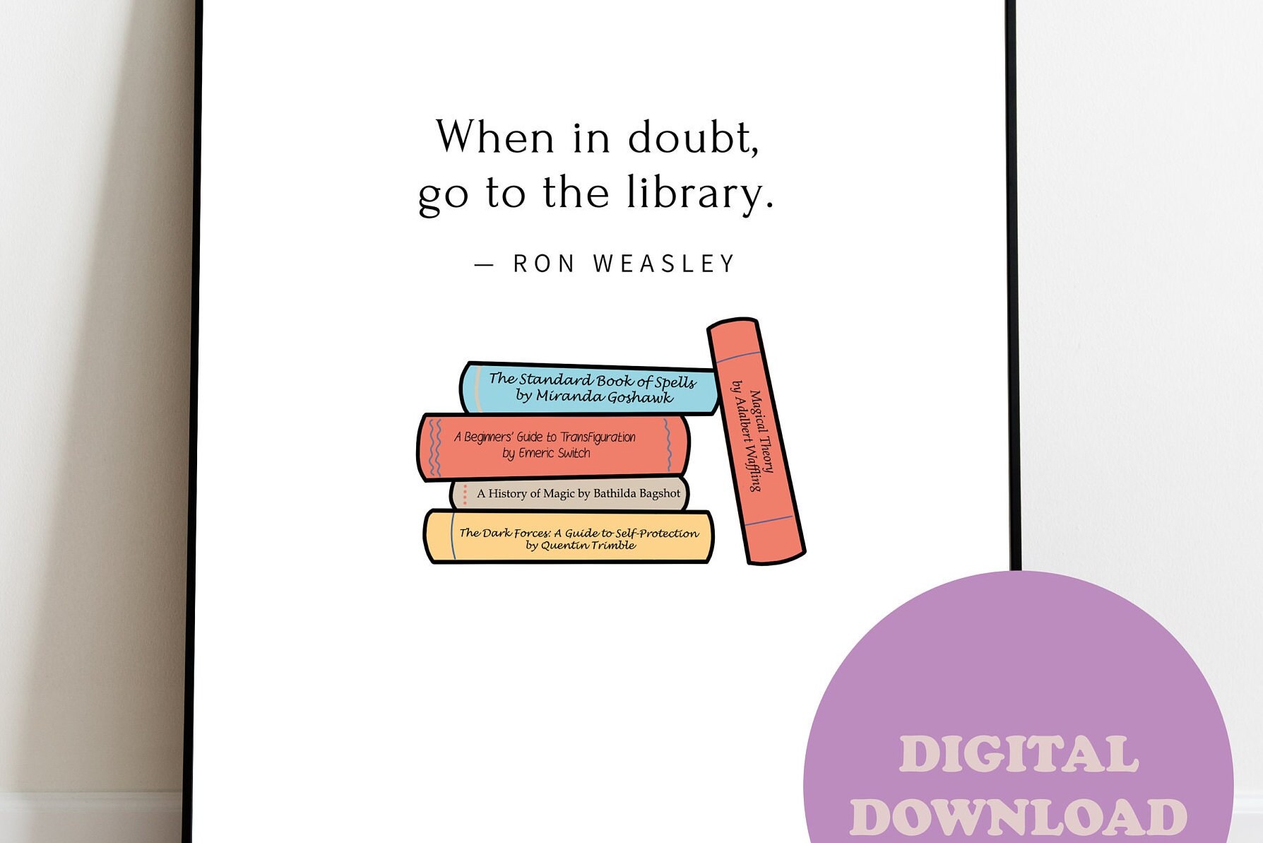 When in Doubt Go to the Library Printable Book Potter - Etsy