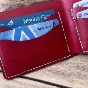 Minimalist Red Wallet, Durable Kangaroo Leather Bifold Wallet, Gift for ...