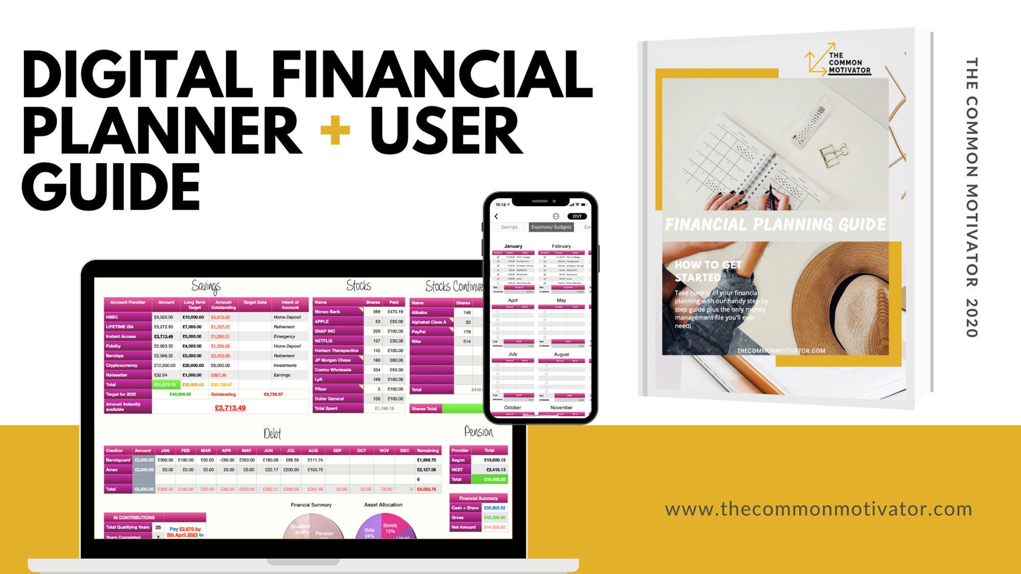 Digital Financial Planner for Beginners | Budgeting Spreadsheet | Money ...
