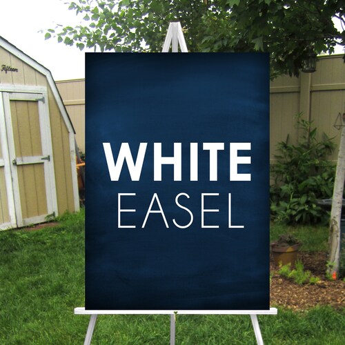White Easel . Wedding Sign Solid Wood Floor Stand . Display | Etsy