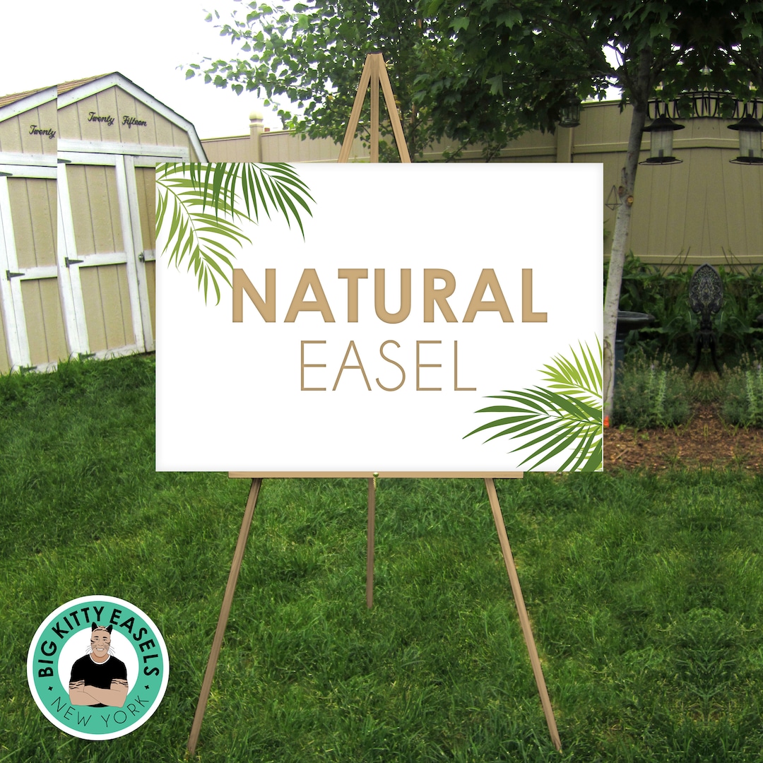 Natural Wood Easel: Lightweight Wedding Sign Display (up to 24x36, 8lbs ...
