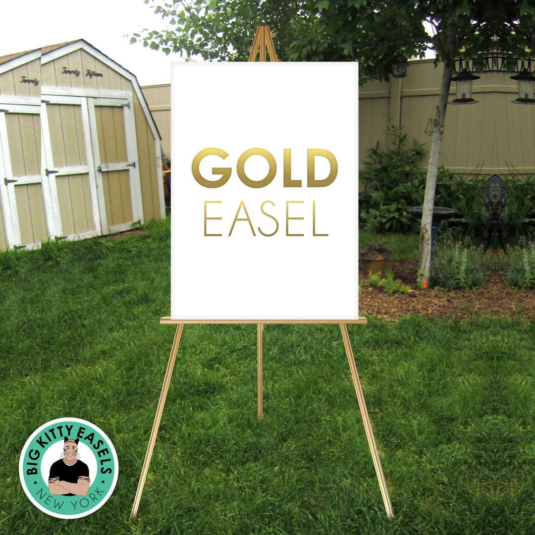 Gold Wedding Easel: Lightweight Sign Stand (up to 24" X 36" and 8lbs ...