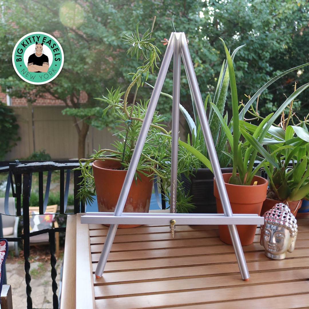 Silver Table Easel: 22" Solid Wood Sign Stand, Lightweight Display - Etsy