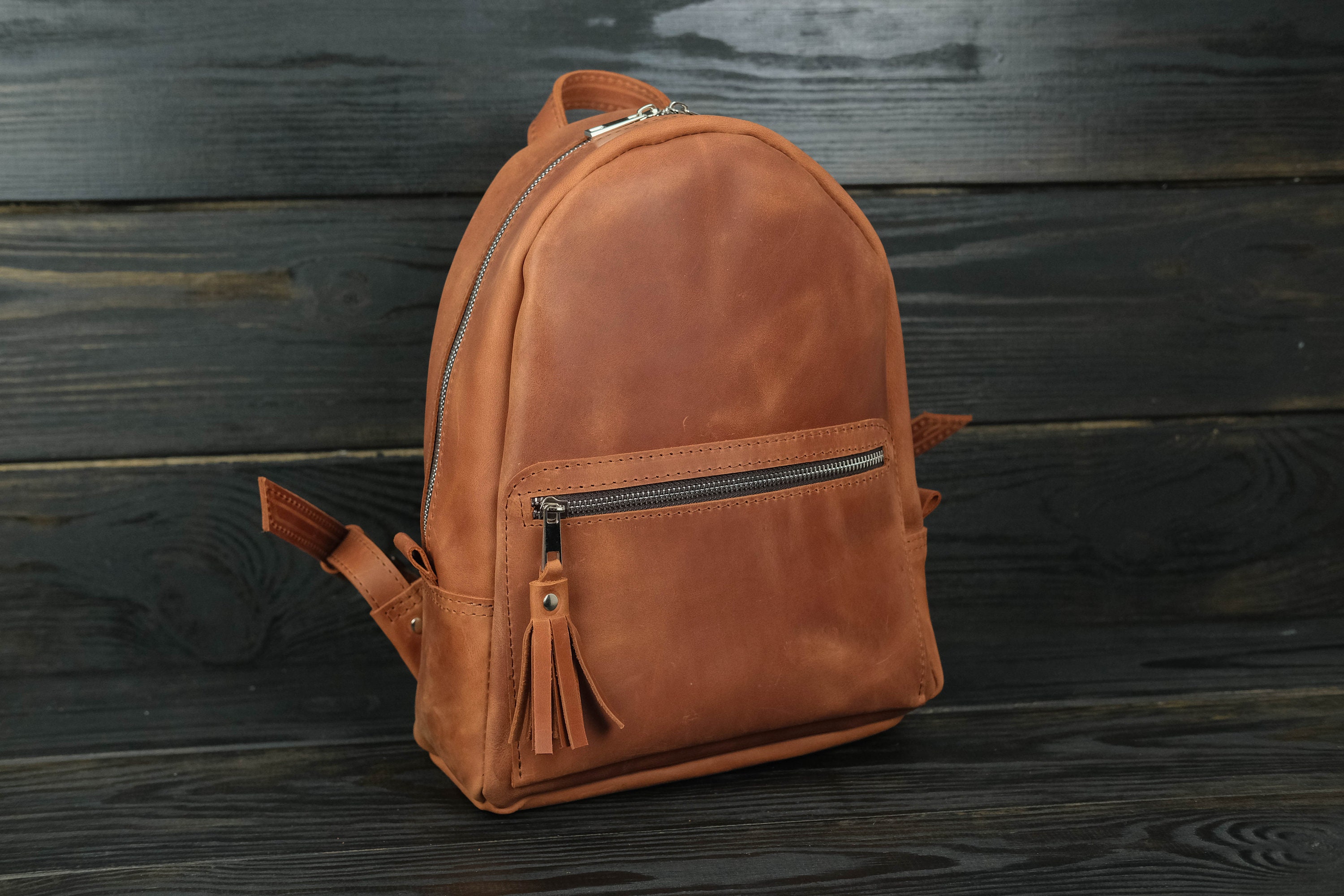 Leather Backapack Sturdy Leather Backpack Tan Leather - Etsy