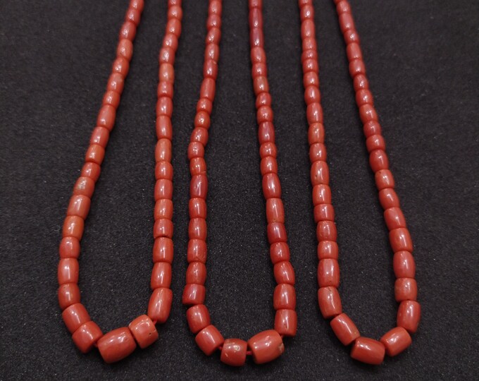 Top Quality Italian Red Coral Drum Shape Beads-mediterranean Red Coral ...
