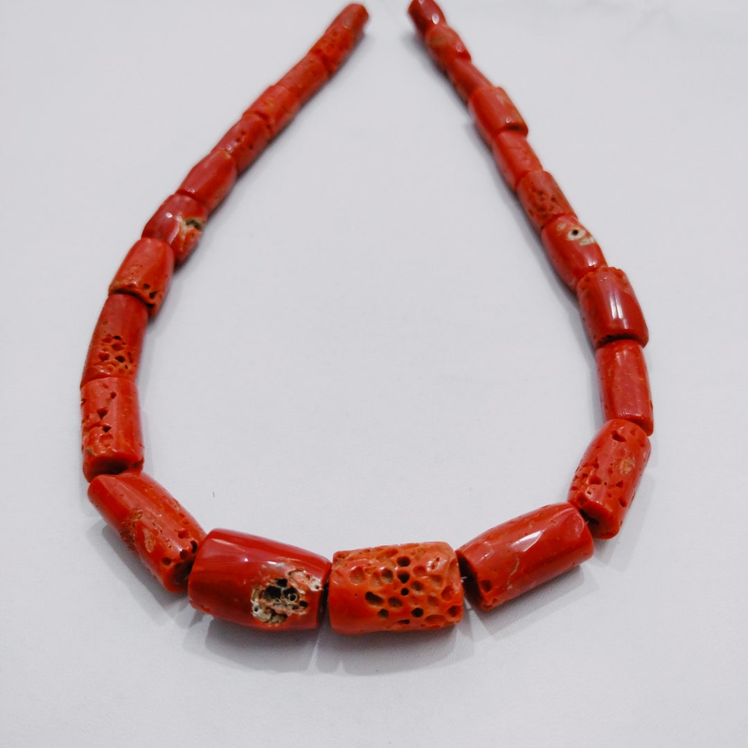 100%natural Italian Coral Tube Shape Beads-undyed Red Coral - Etsy