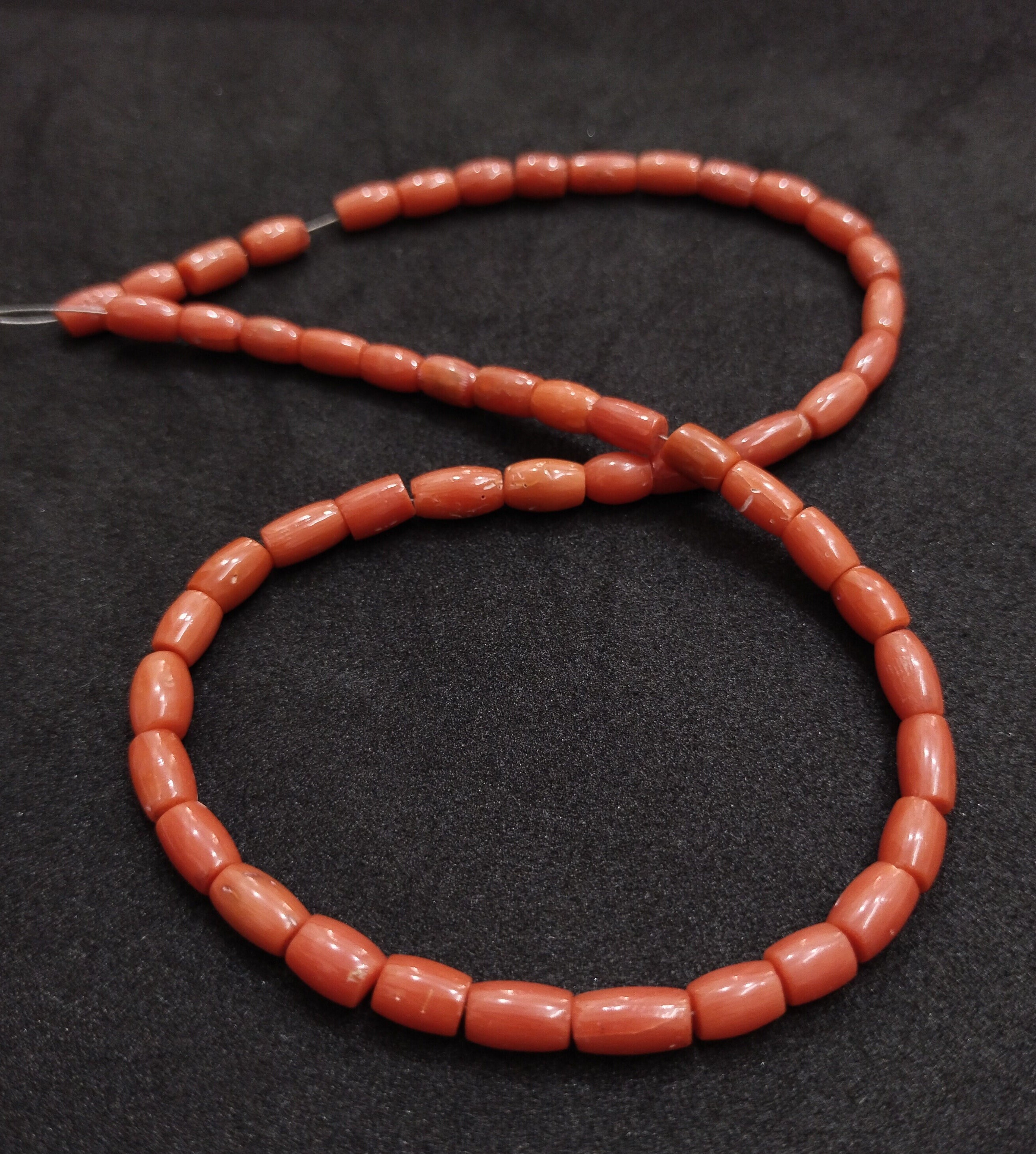 SALE Vintage Antique Red Coral Beads-100%natural Italy Red Coral Drum ...