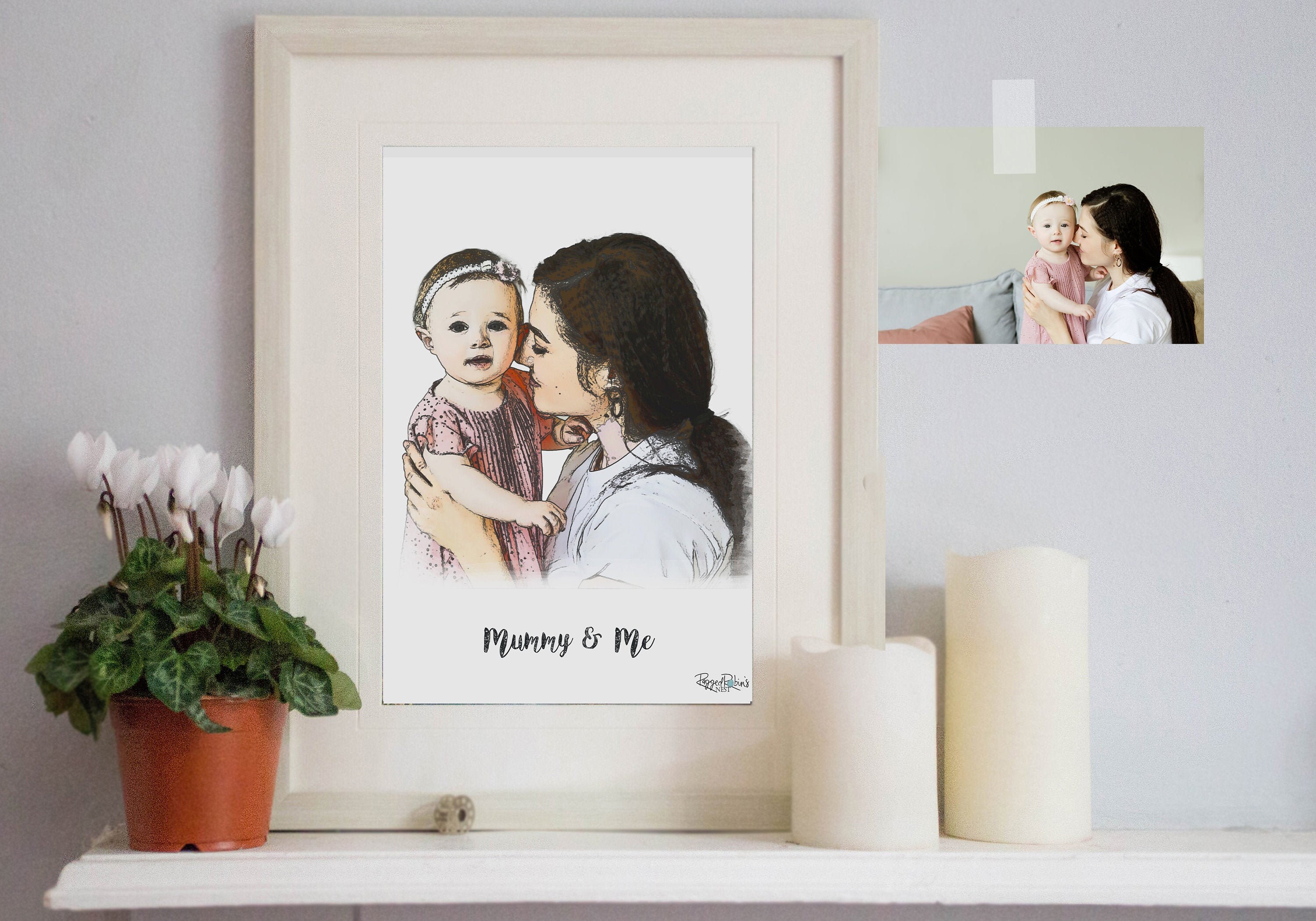 Mom Drawing With Her Children - Etsy