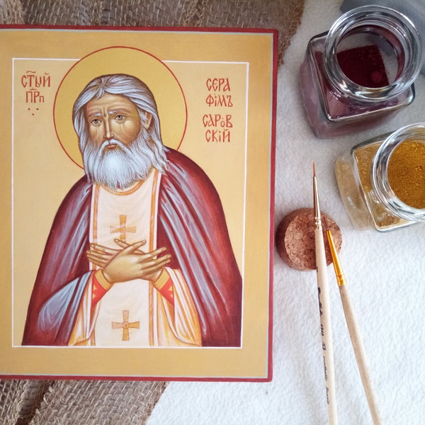 St Seraphim Icon - Etsy