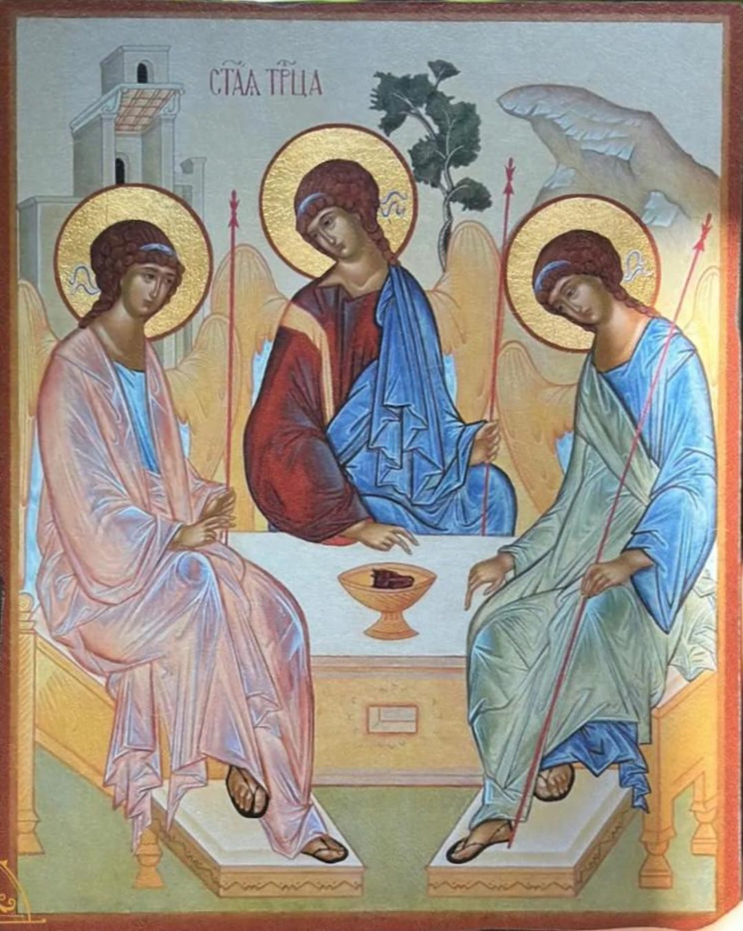 Handmade Holy Trinity by Andrei Rublev Icon, Print, Replica, Orthodox ...