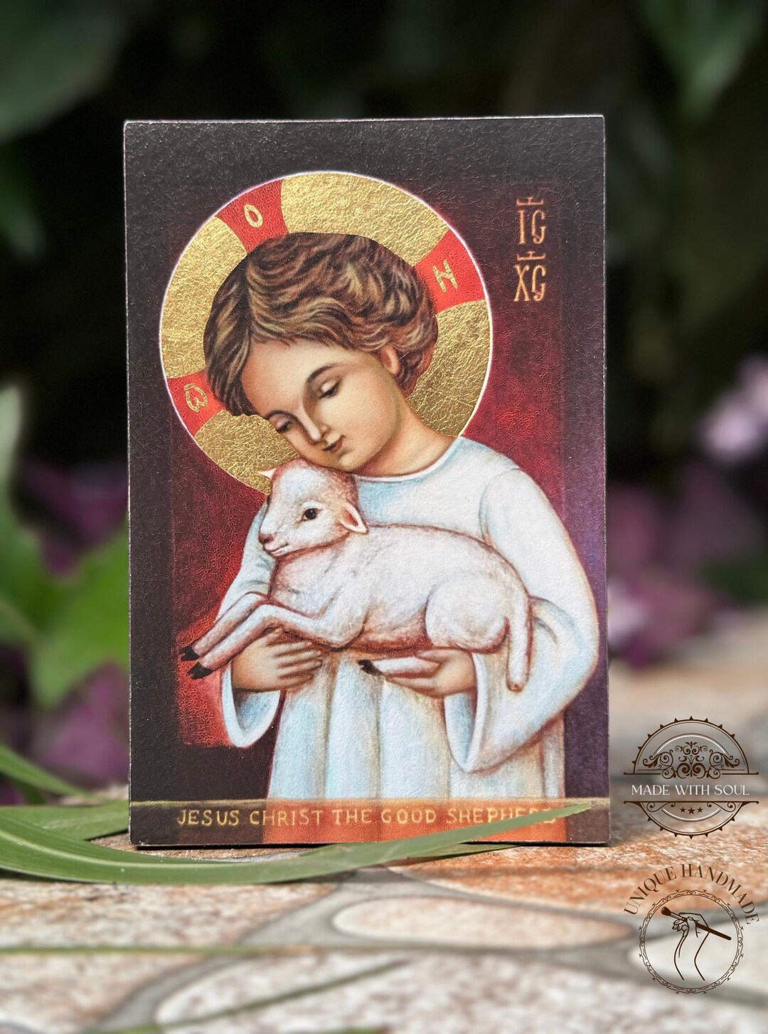 Handmade Jesus Christ the Good Shepherd Icon, Print, Replica, Icon Our ...