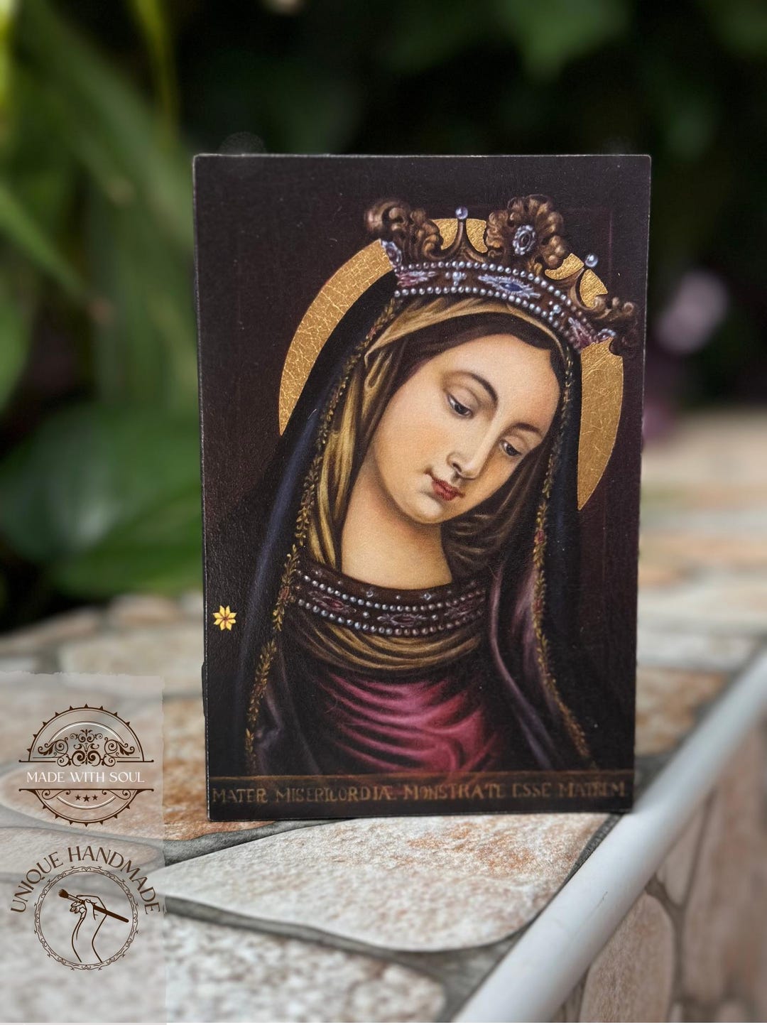 Handmade Our Lady Icon, Print, Replica, Virgin Mary Icon, Theotokos ...