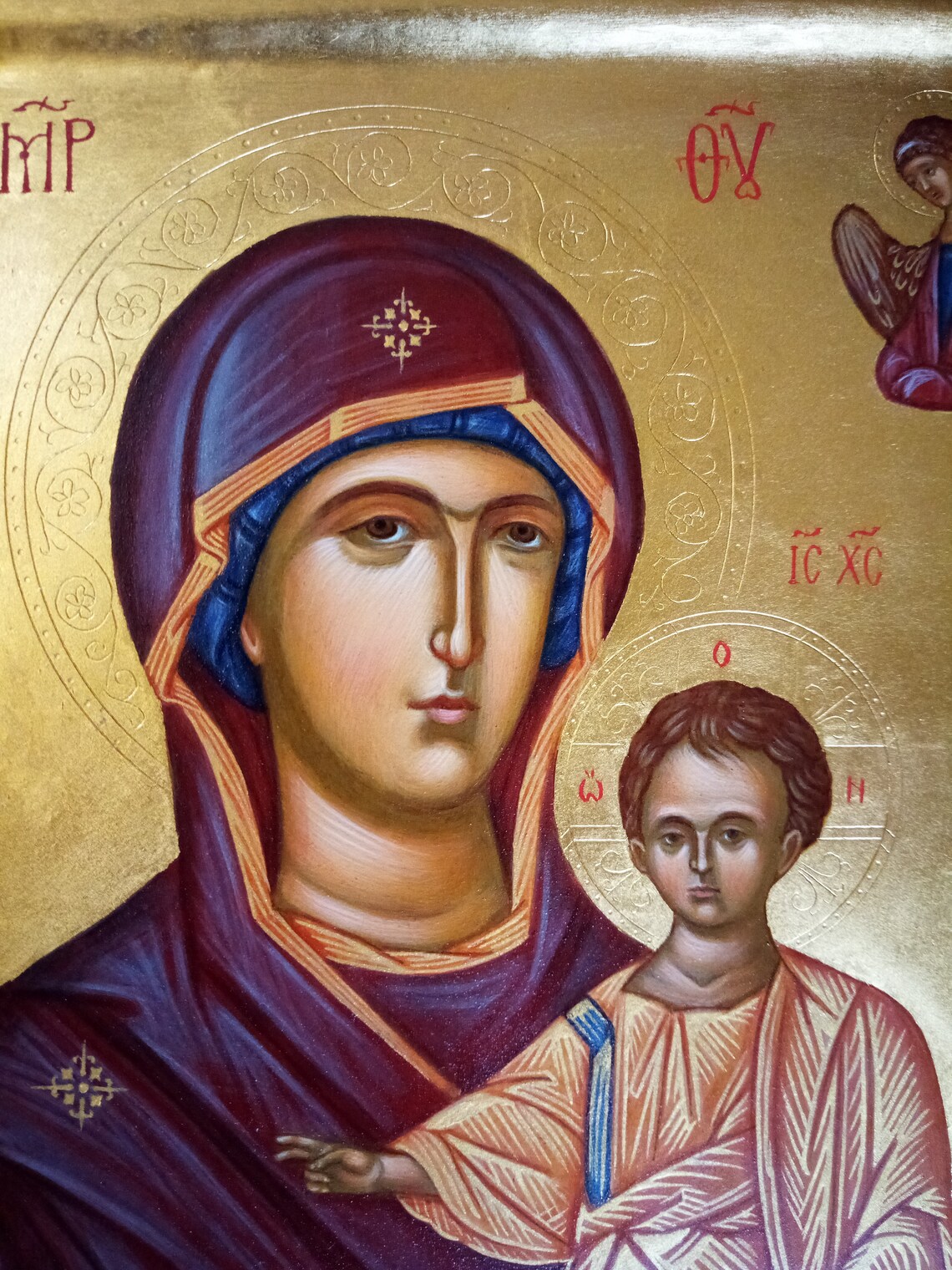 Mother of God icon Hodegetria hand painted icon Orthodox | Etsy