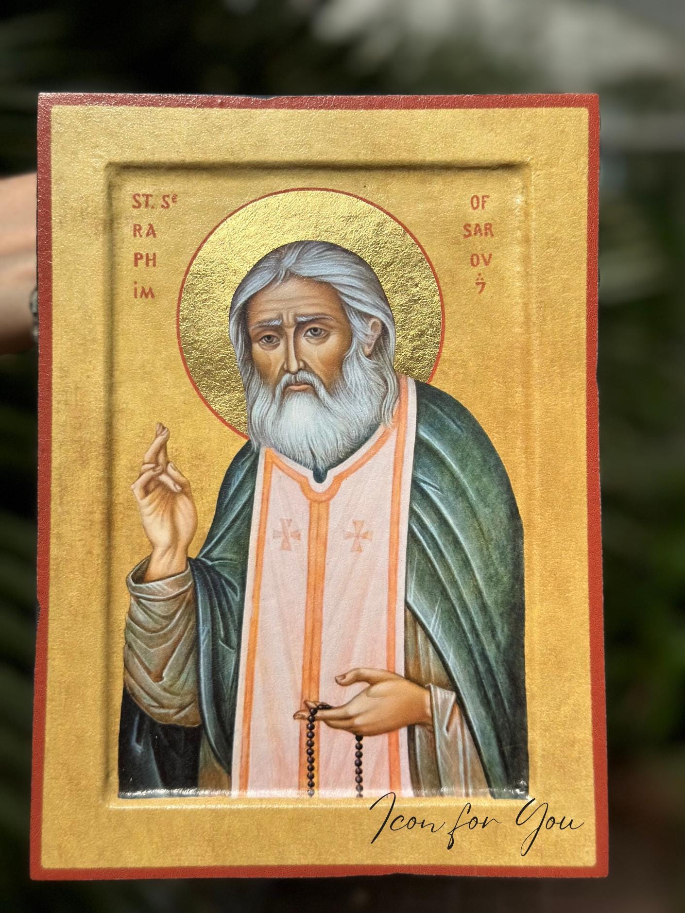 Handmade Saint Seraphim of Sarov Icon, Print, Replica, Orthodox Icon ...