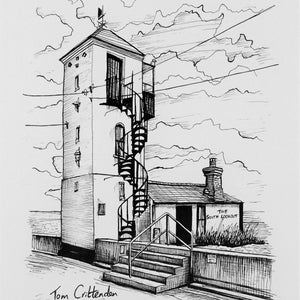 Aldeburgh South Lookout, A4 Ink Sketch Print and Mount - Etsy
