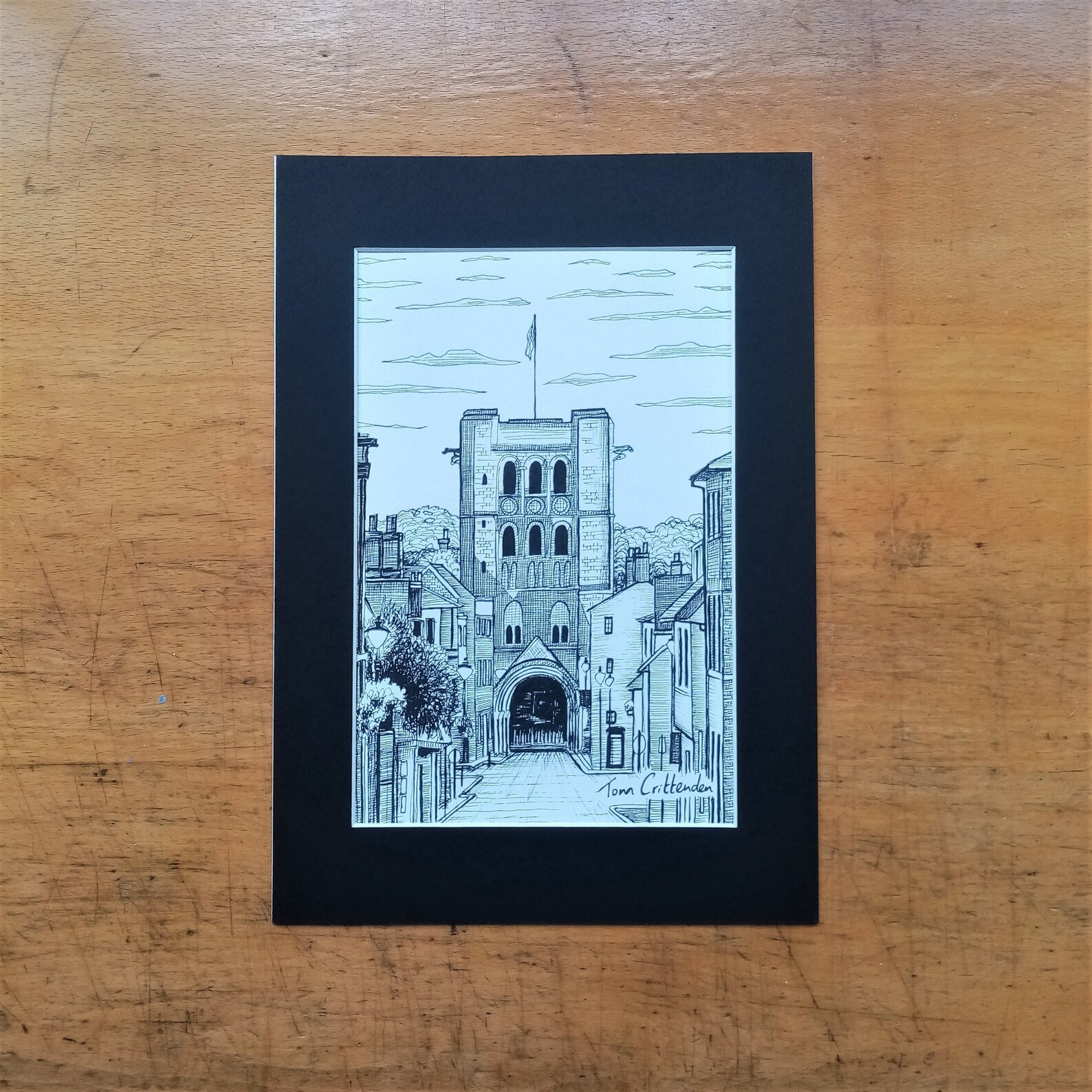 The Norman Tower, Bury St.edmunds, A4 Ink Sketch Print and Mount - Etsy