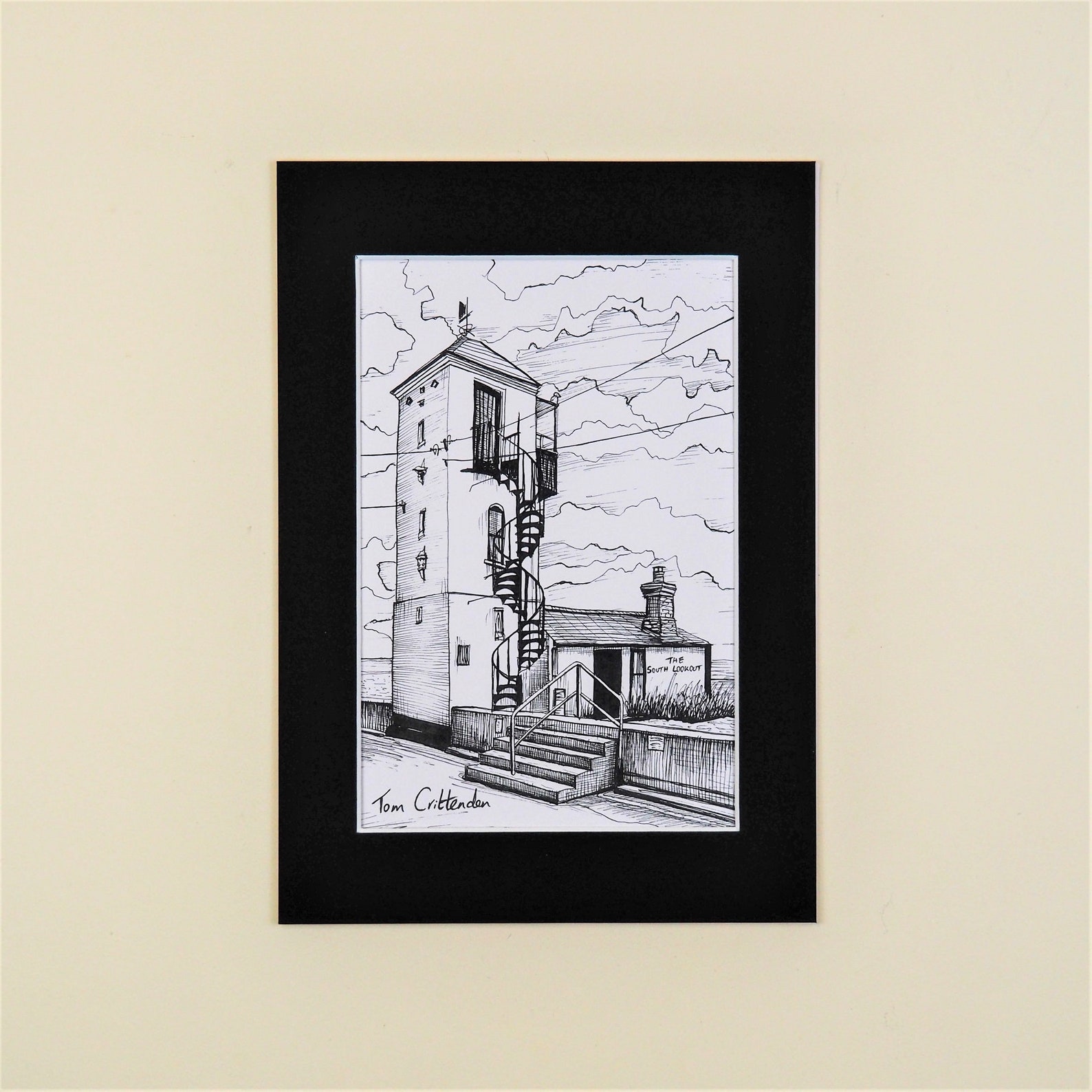 Aldeburgh South Lookout, A4 Ink Sketch Print and Mount - Etsy