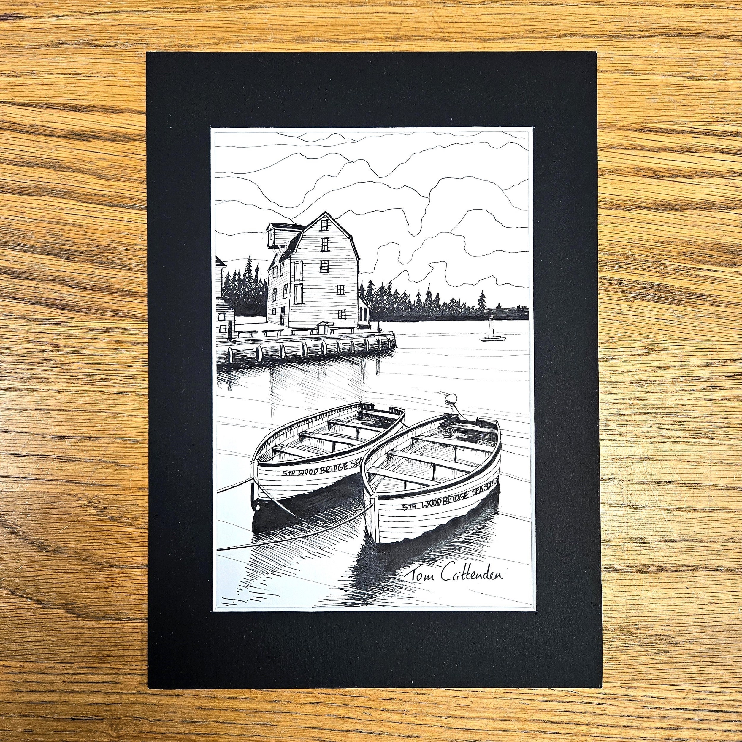 Woodbridge Tide Mill, A4 Ink Sketch Print and Mount - Etsy