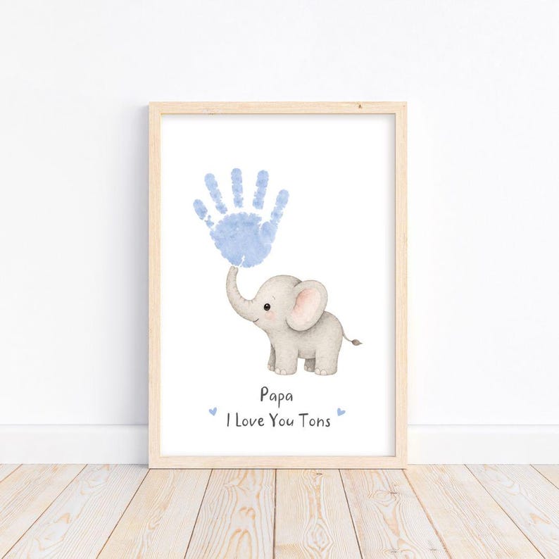 PAPA I Love You Tons Elephant Handprint Art (printable): Father's Day ...