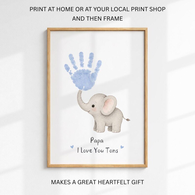 PAPA I Love You Tons Elephant Handprint Art (printable): Father's Day ...