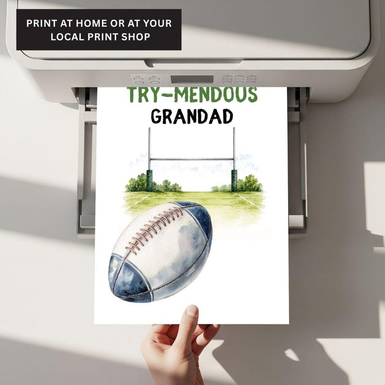Grandad Rugby Handprint Art (printable) Father's Day DIY Craft, Kids ...