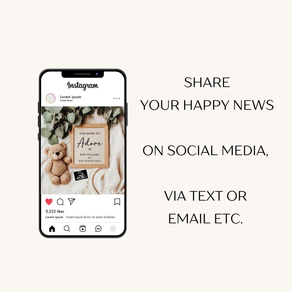 Baby Number 2 Pregnancy Announcement: Gender Neutral Social Media Baby ...