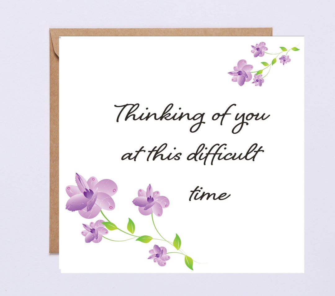 Thinking of You at This Difficult Time Card Sympathy Card Condolence ...