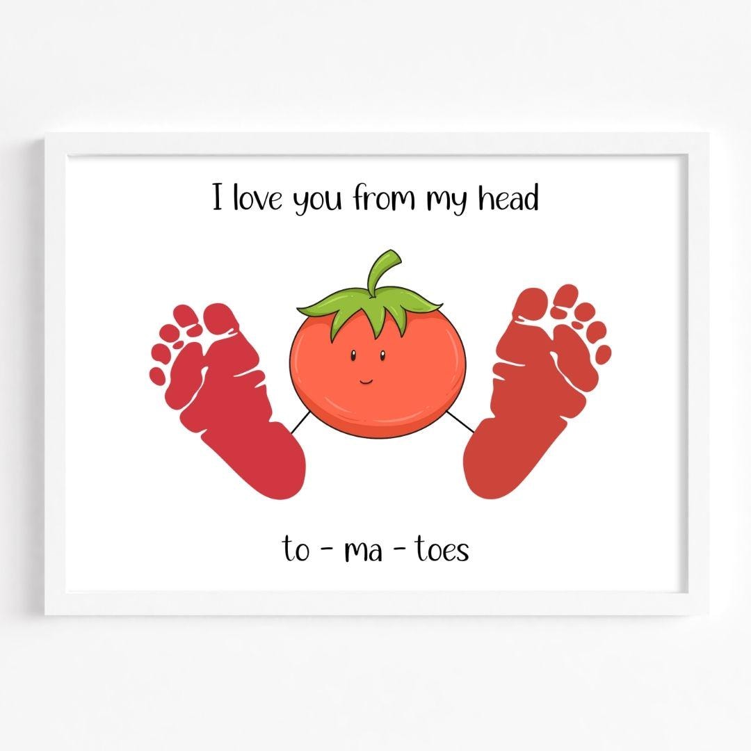 From My Head to Ma Toes Handprint Footprint Art Printable | Valentines ...