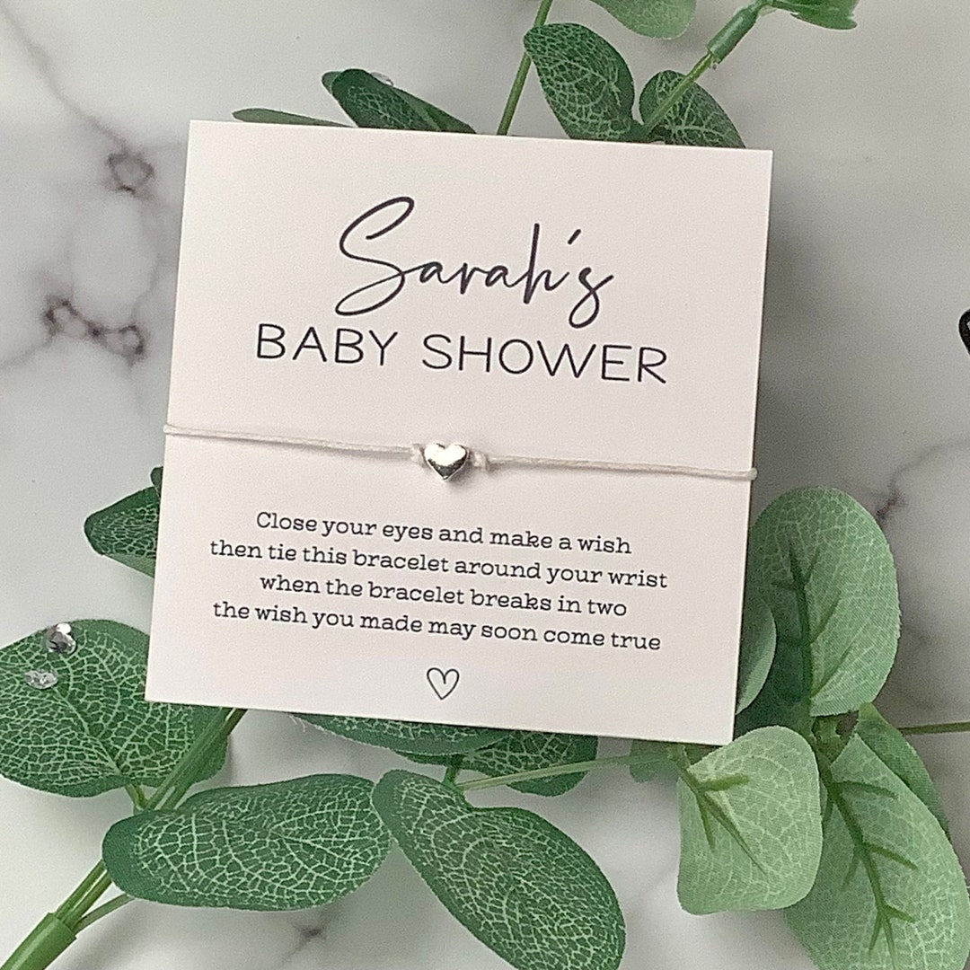 Personalised Baby Shower Wish Bracelet Baby Shower Favours Table ...