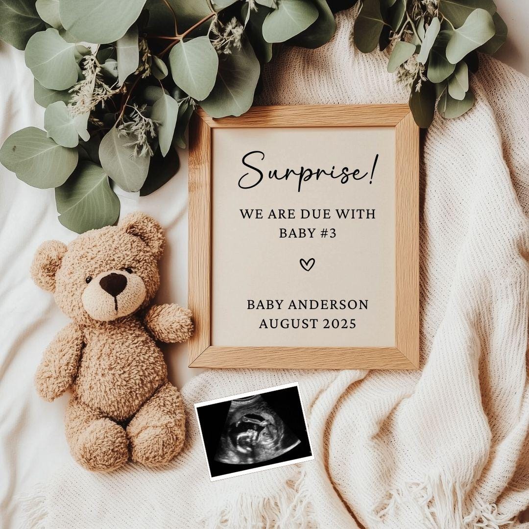 Digital Pregnancy Announcement | Baby Number Three Baby Reveal ...