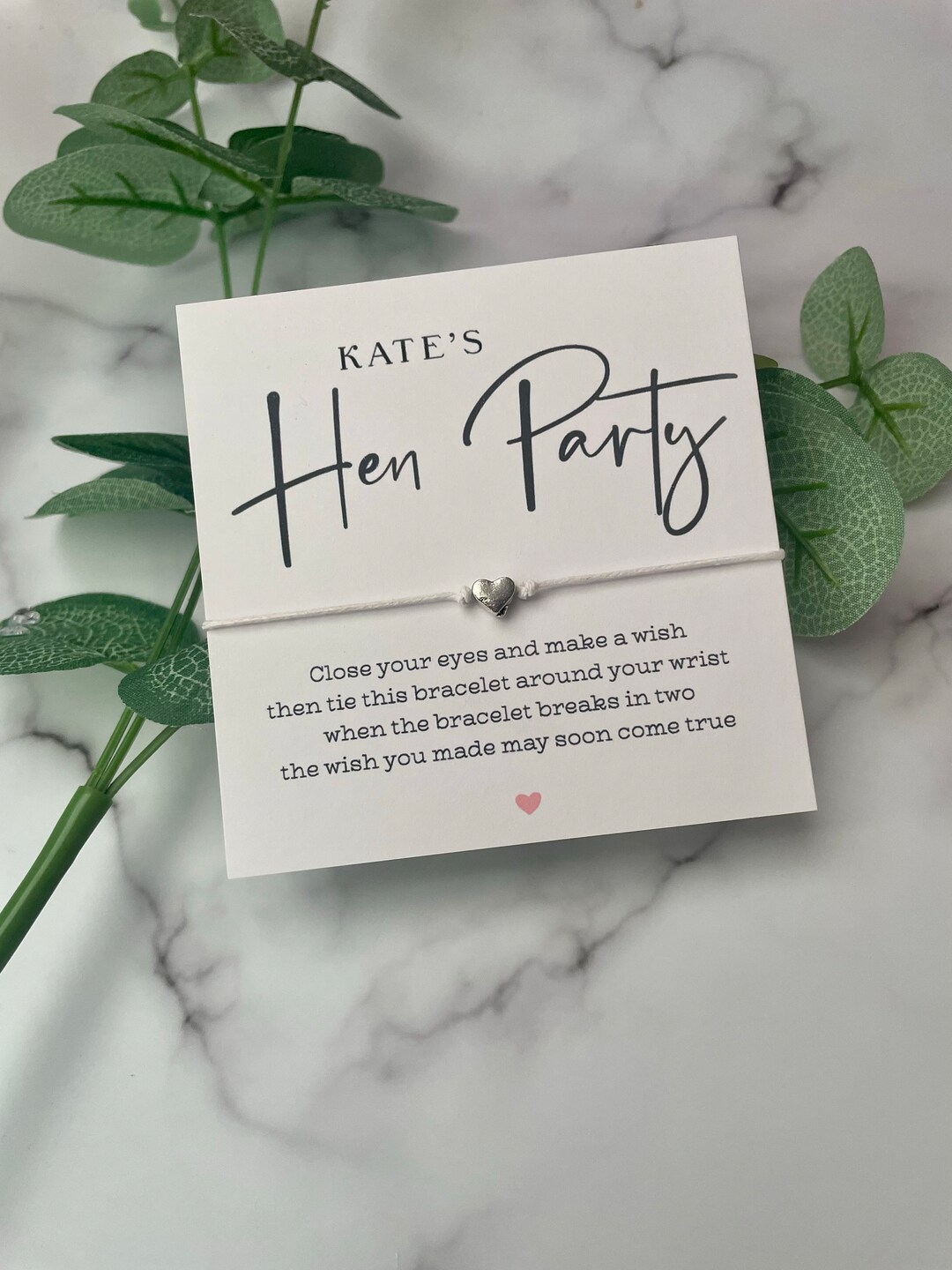 Personalised Hen Party Wish Bracelet Hen Party Favours Girls Weekend ...