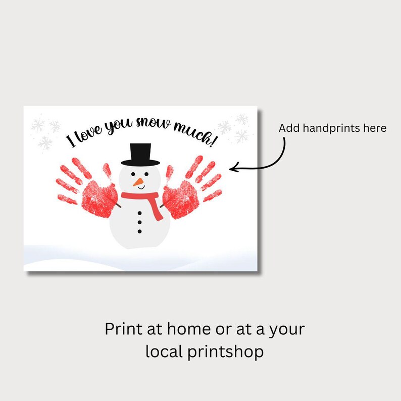 Snowman Handprint Art | I Love You Snow Much | Christmas Handprint ...